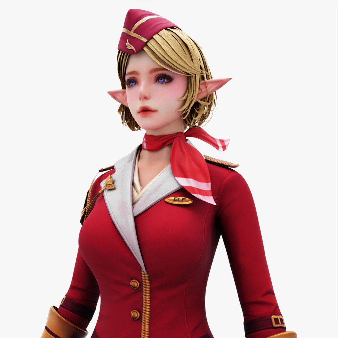 EXCLUSIVE ELF AIR HOSTESS 3D model - TurboSquid 2090685
