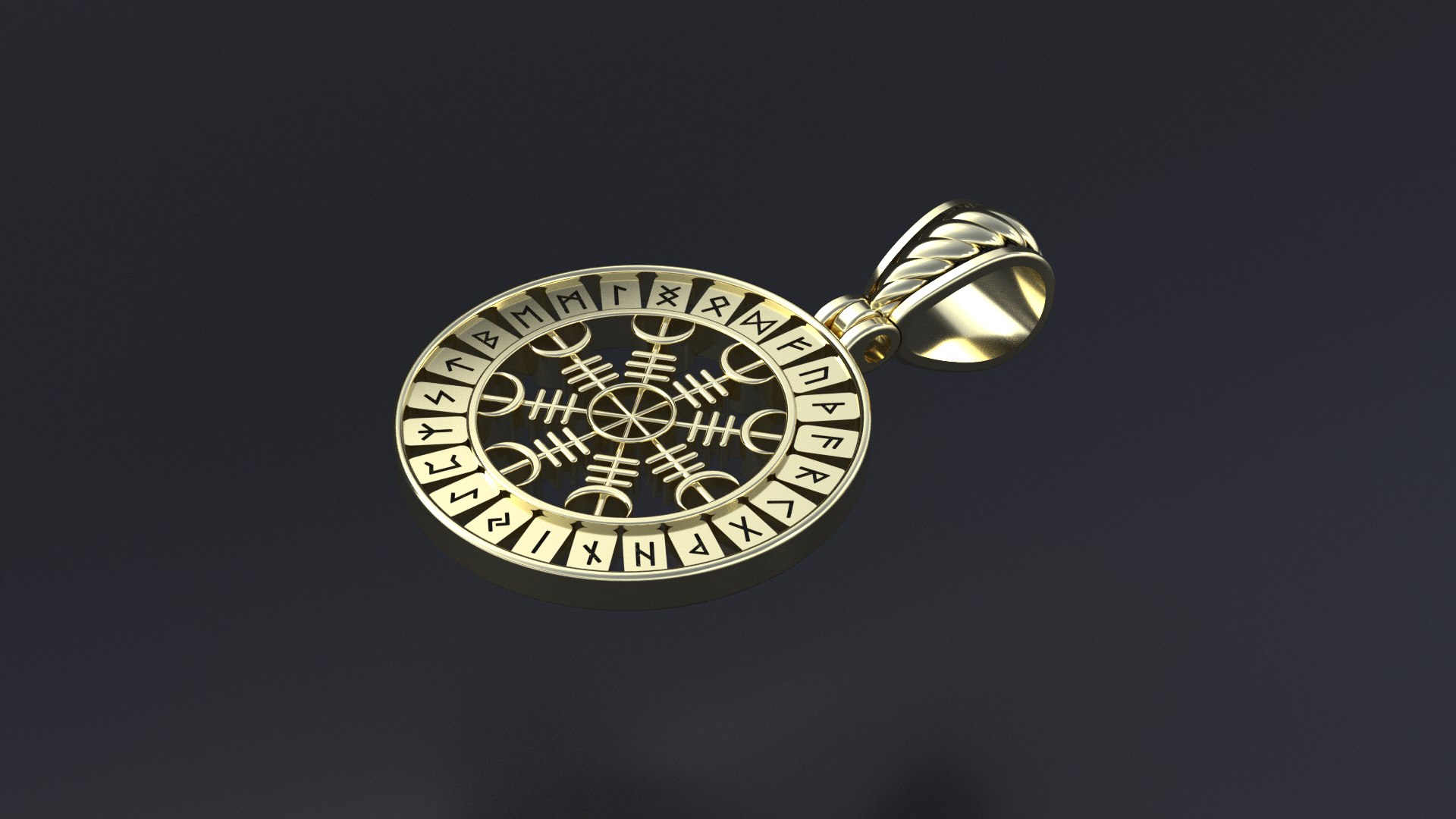 3D Pendant With Scandinavian Runes Cnc Model Or 3D Print Model ...