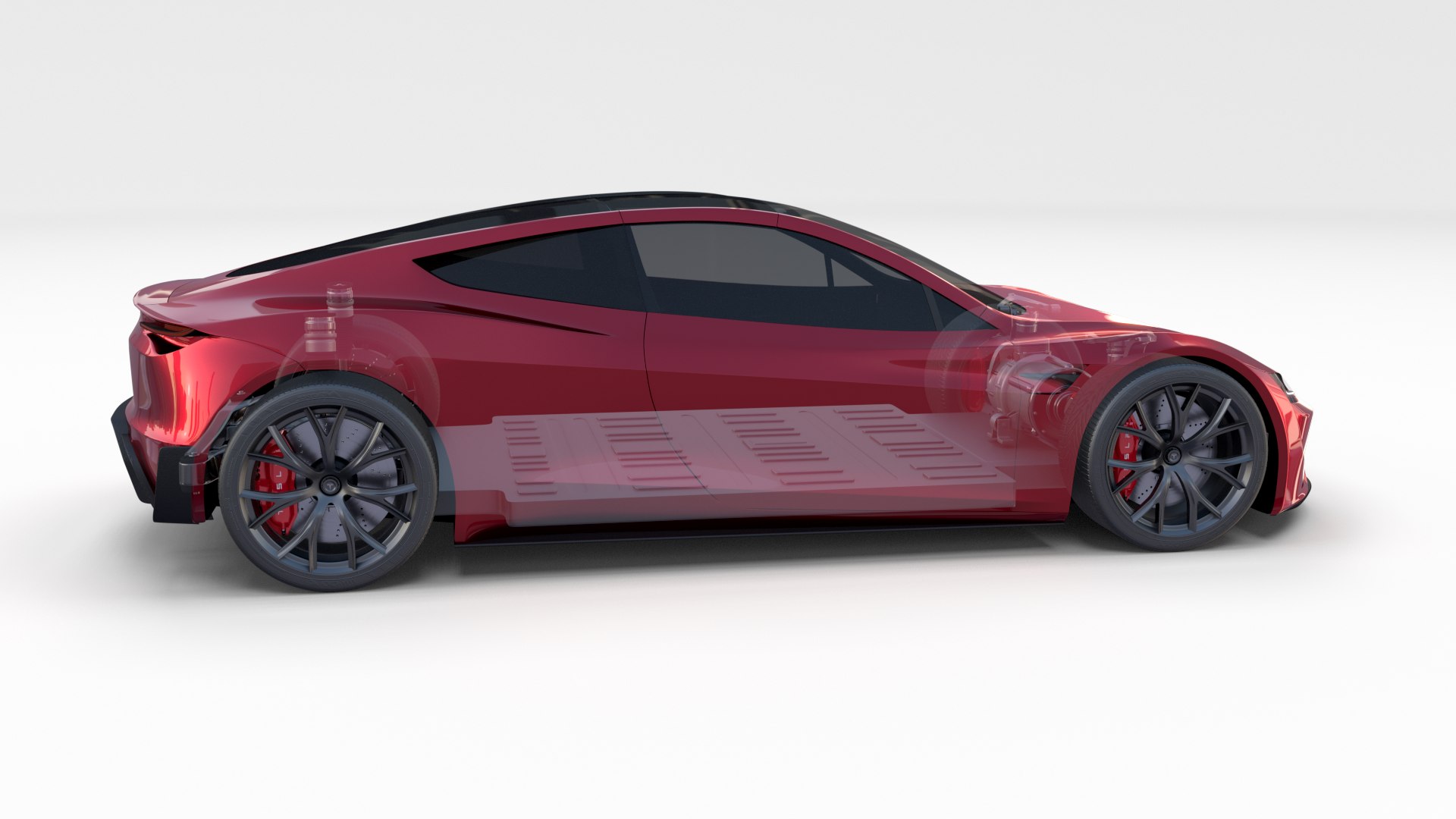 3D tesla roadster chassis - TurboSquid 1566107