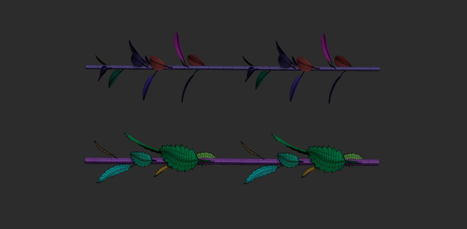 15 Low Poly Vine And Thorns Floral Zbrush IMM Curve Brush 3D Model ...