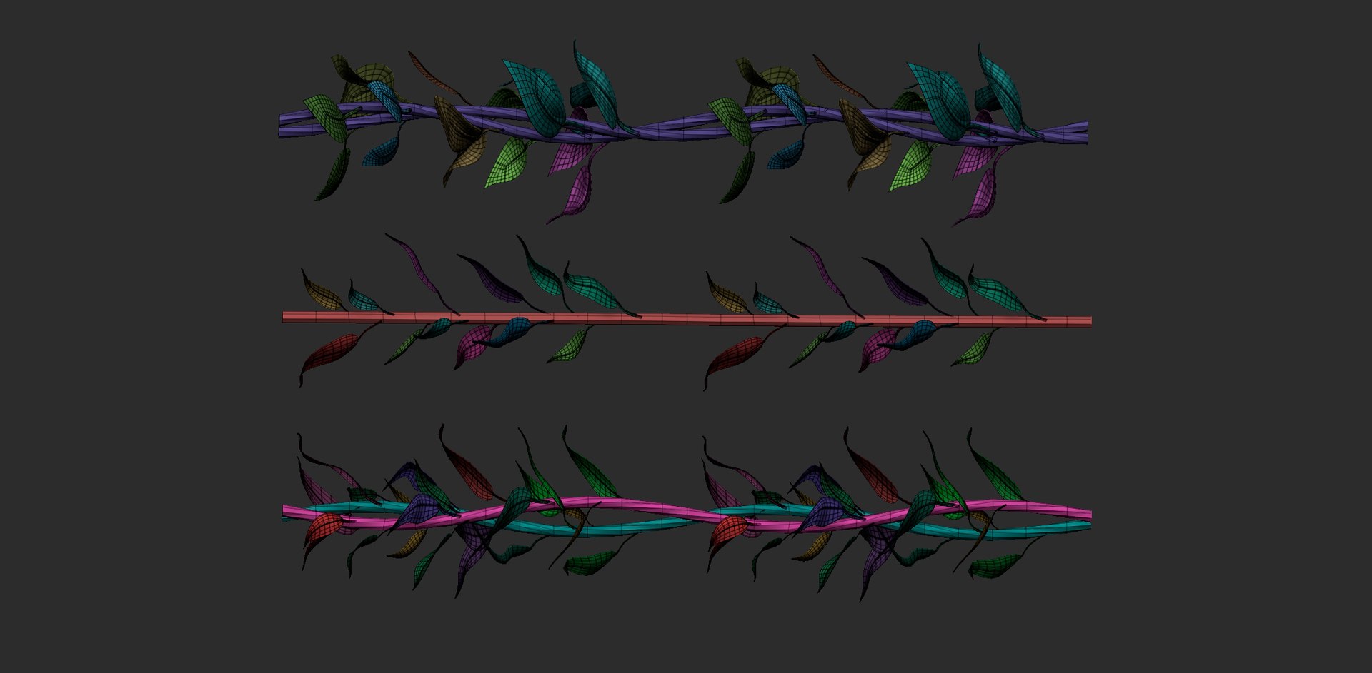 15 Low Poly Vine And Thorns Floral Zbrush IMM Curve Brush 3D Model ...