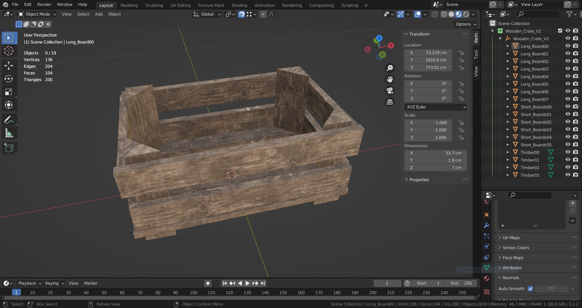 Wooden Crate V2 model - TurboSquid 1891224