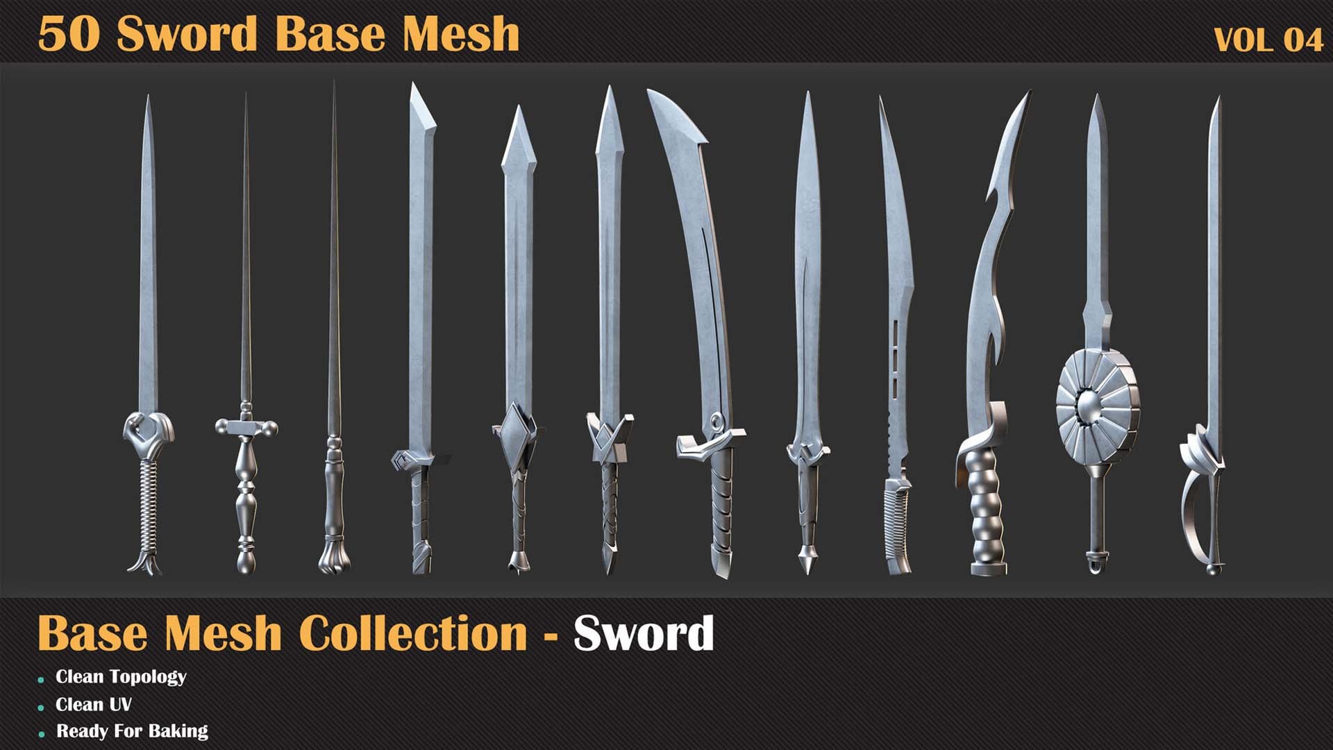 50 Sword Base Mesh - VOL 05 Game Ready 3D Model - TurboSquid 2250549