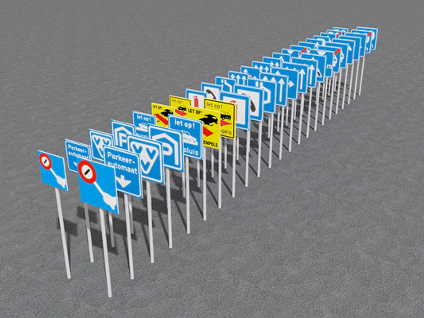 3dsmax Dutch Traffic Signs European