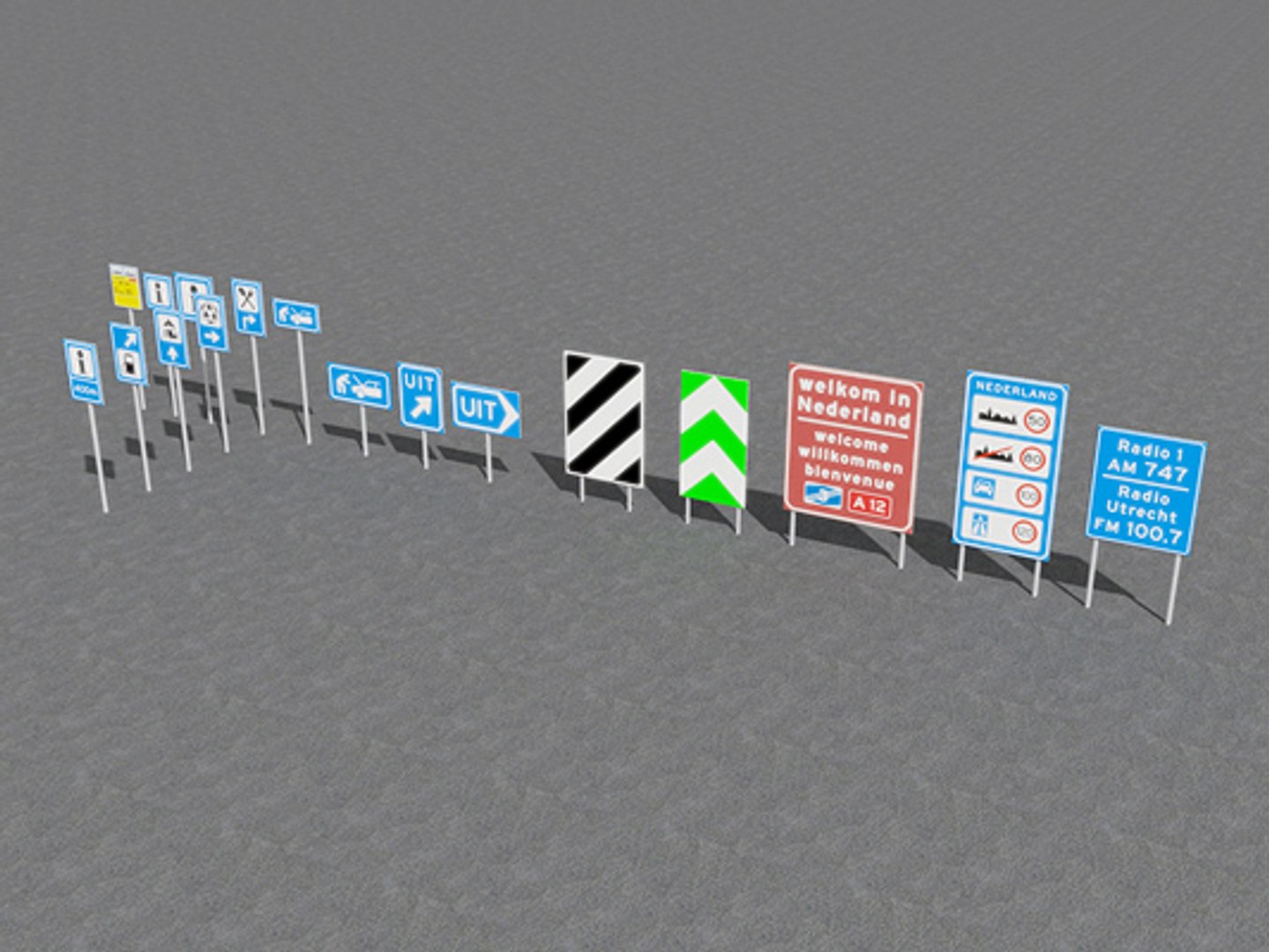3dsmax Dutch Traffic Signs European