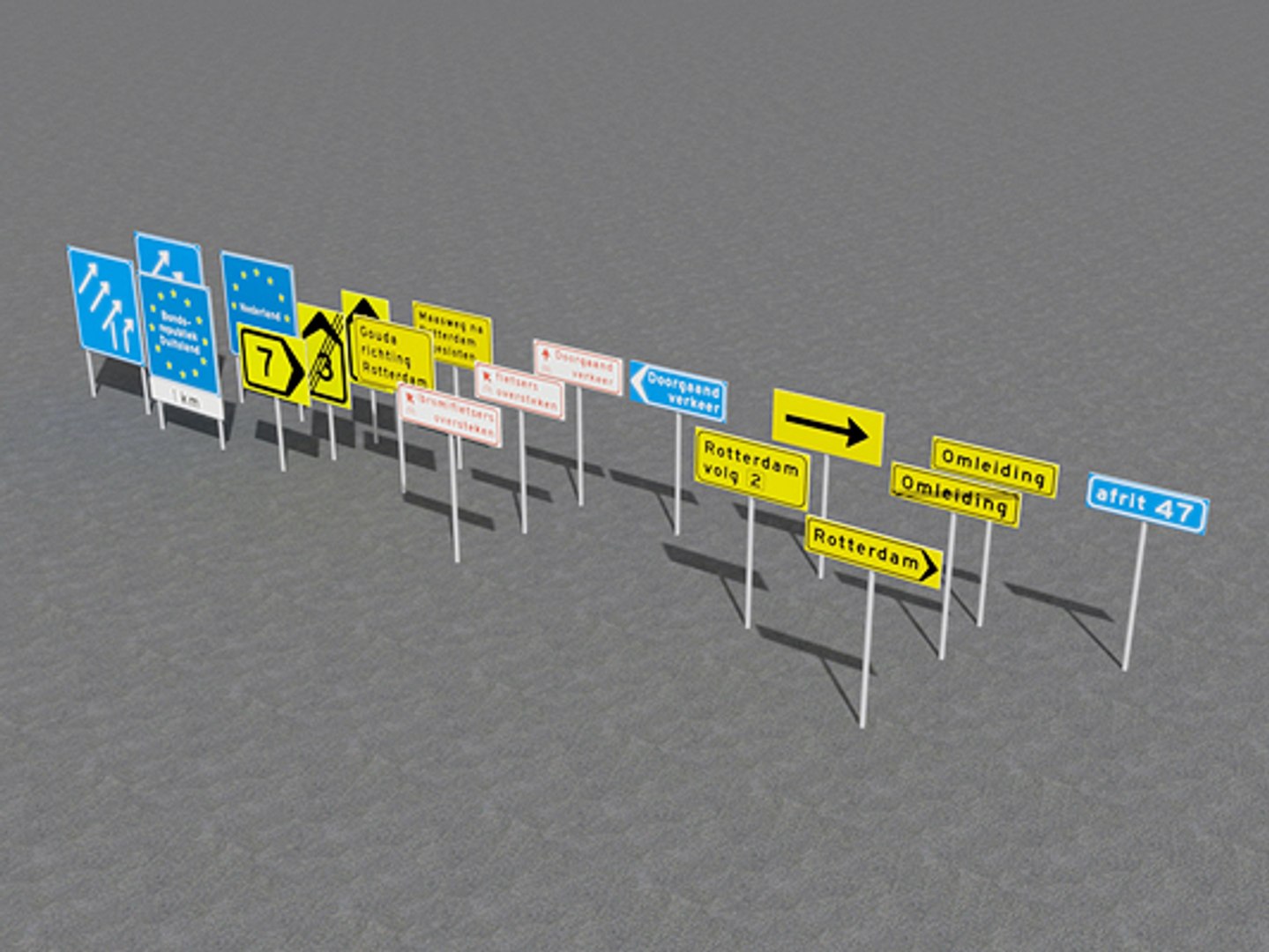 3dsmax Dutch Traffic Signs European