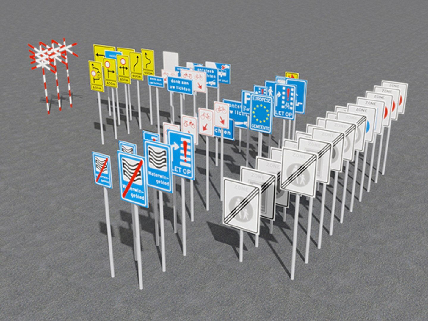 3dsmax Dutch Traffic Signs European