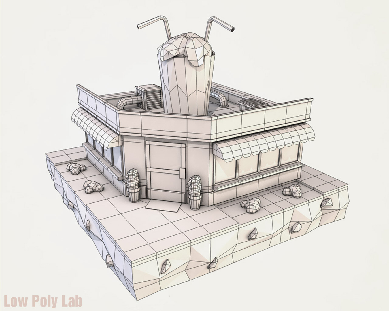 cocktail cafe 3d max