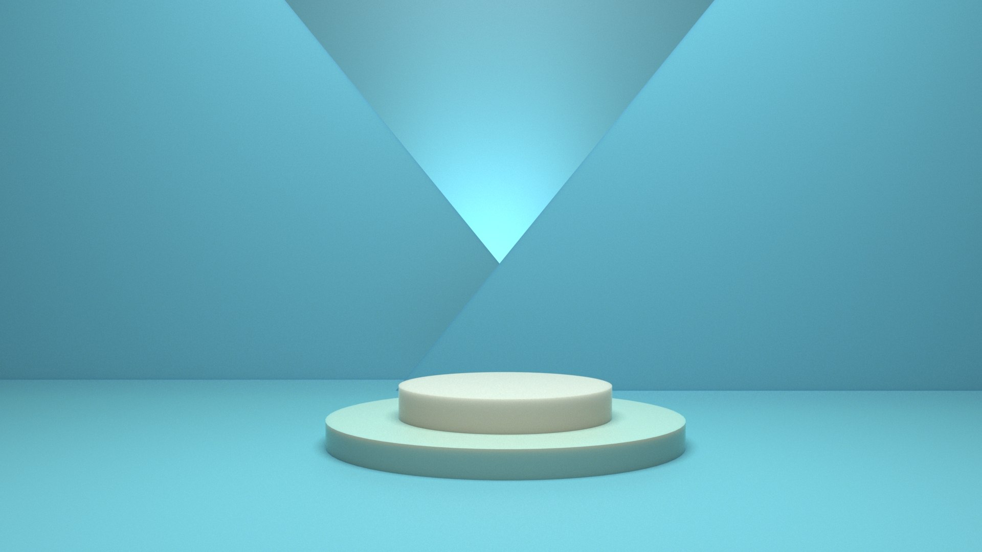 Product Stand In Blue Color With Ies In Background Low-poly 3D Model ...