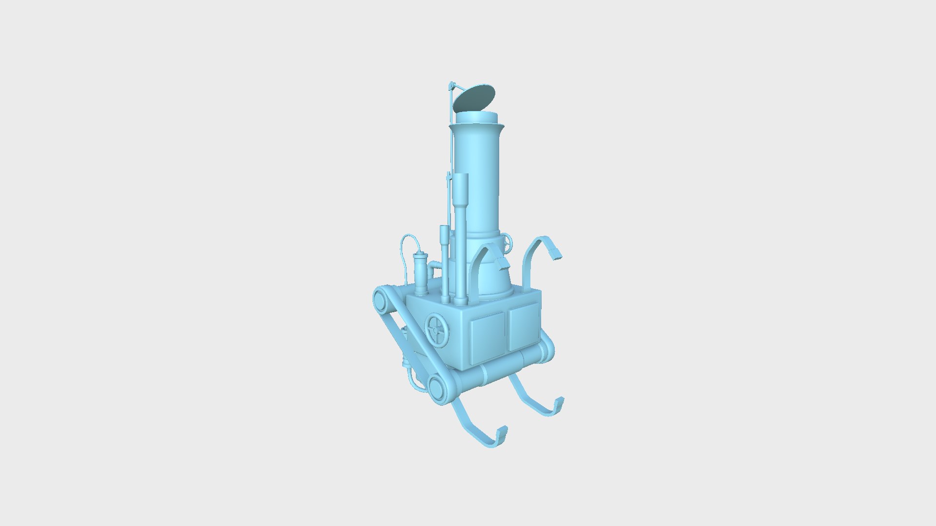 3D Model Steampunk Backpack 05 Chrome - Character Design Fashion ...