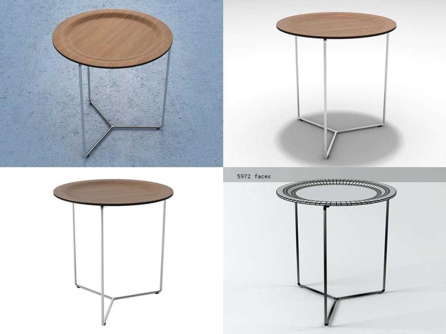 Bailey small tray table 3D model - TurboSquid 1185012
