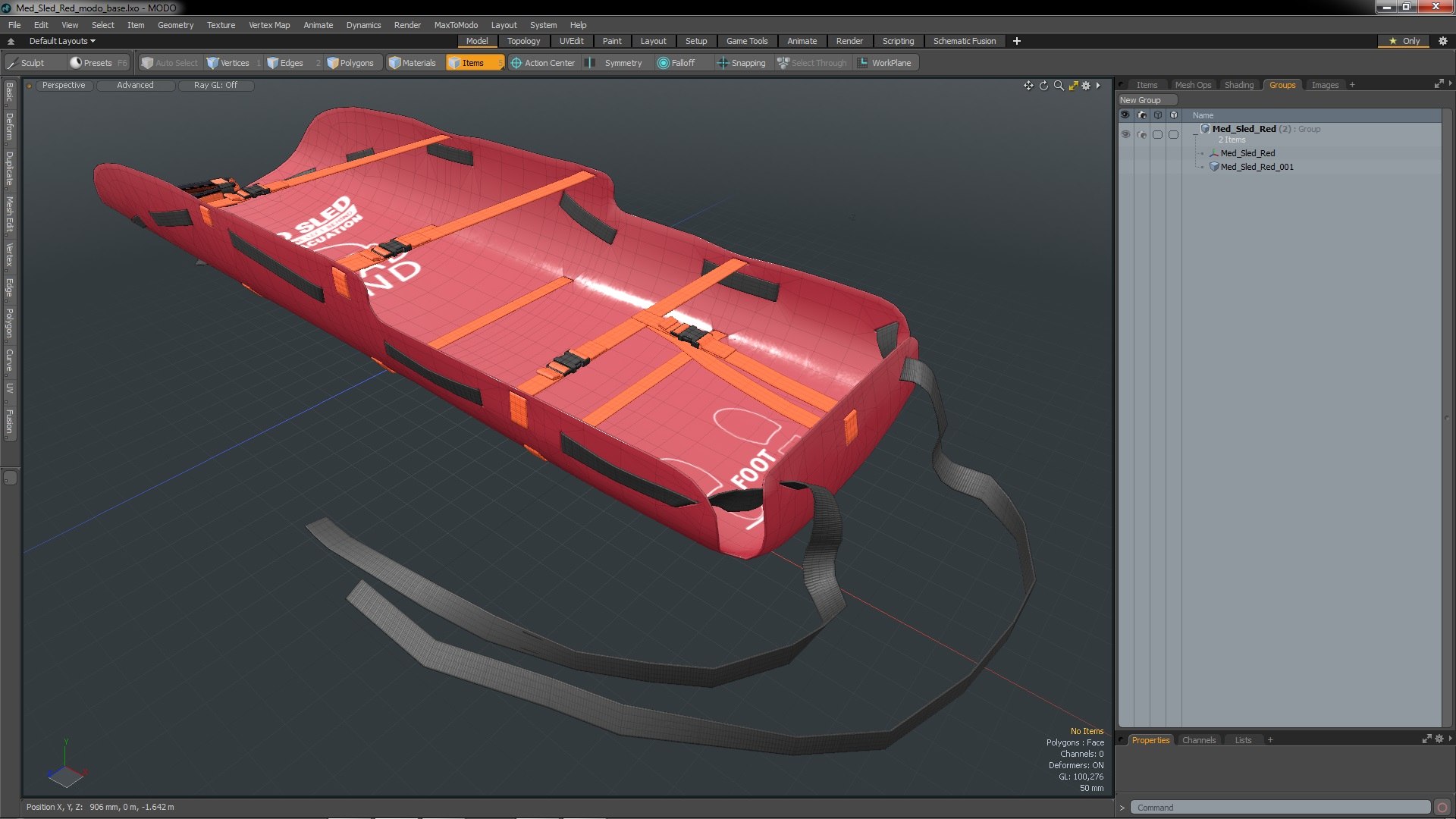 3D Med Sled Red - TurboSquid 2151726