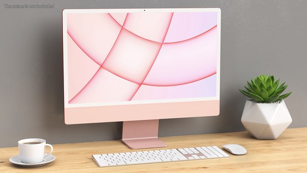 modelo 3d Apple iMac 2021 Rosa - TurboSquid 1756012