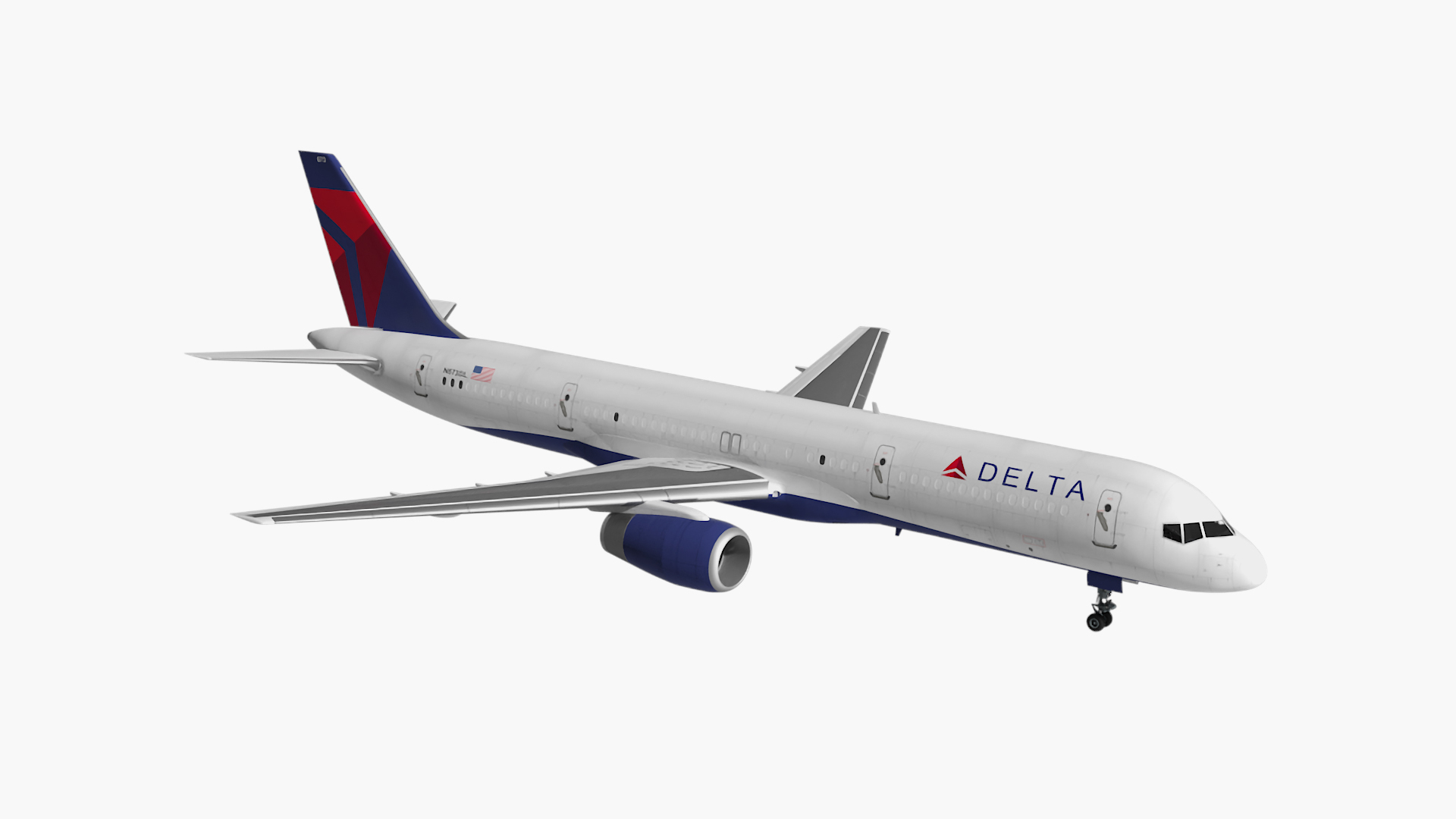 Delta Airlines Boeing 757 Commercial Airliner Rigged 3D Model ...