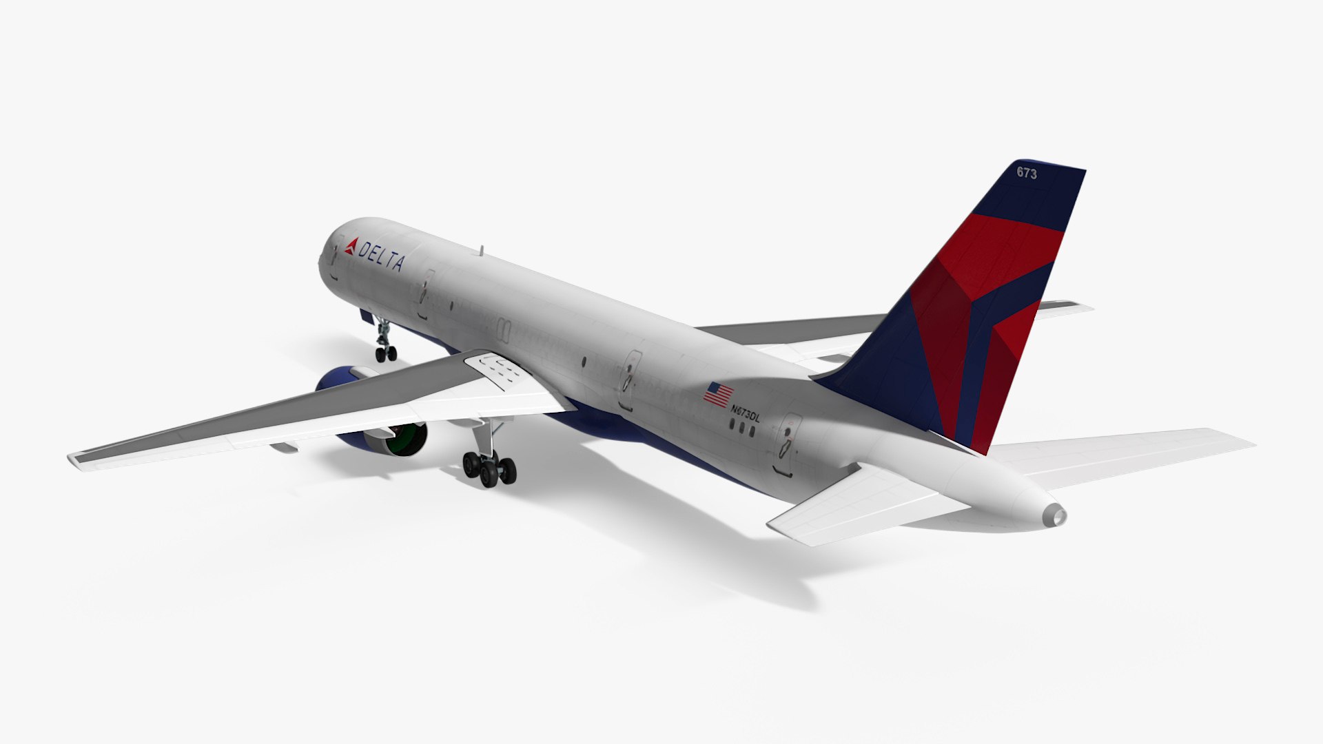 Delta Airlines Boeing 757 Commercial Airliner Rigged 3D Model ...