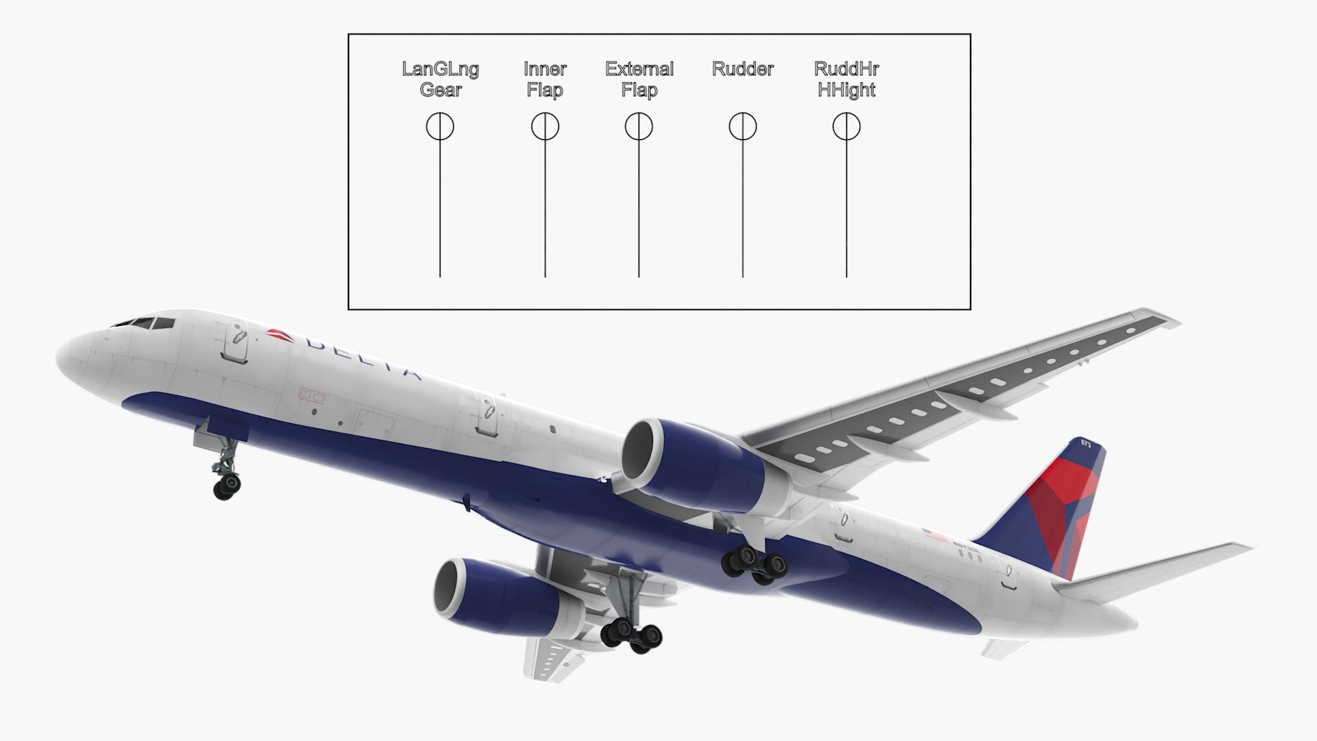 Delta Airlines Boeing 757 Commercial Airliner Rigged 3D Model ...