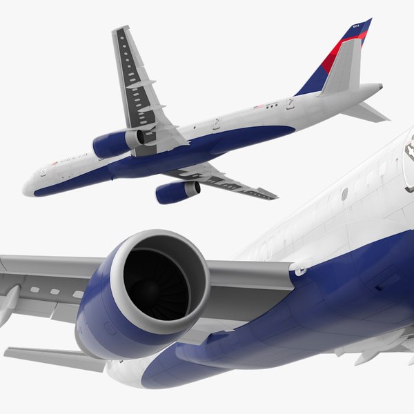 modelo 3d Avión comercial Boeing 757 de Delta Airlines manipulado ...