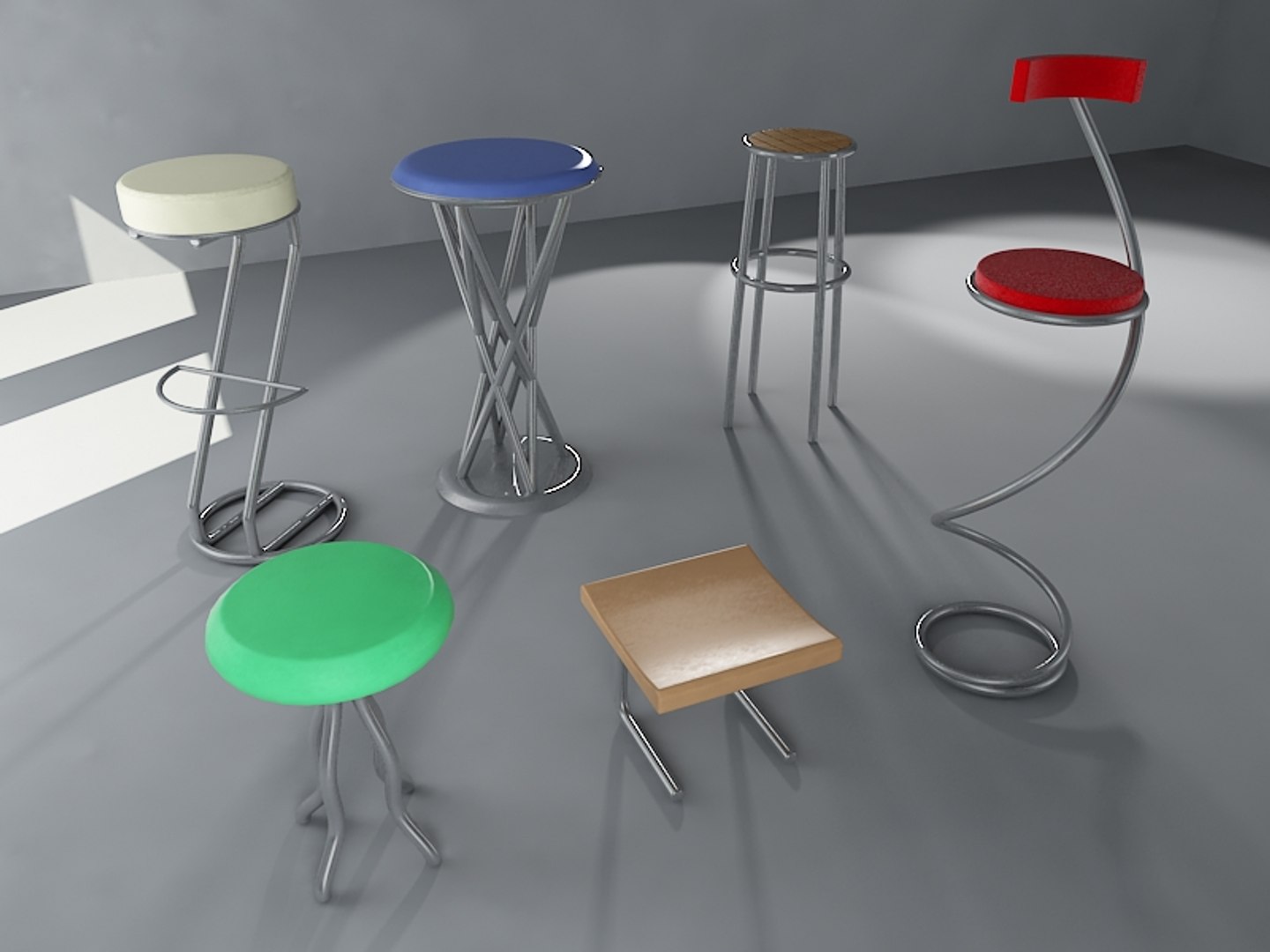 3ds Max Bar Stools Pack 13