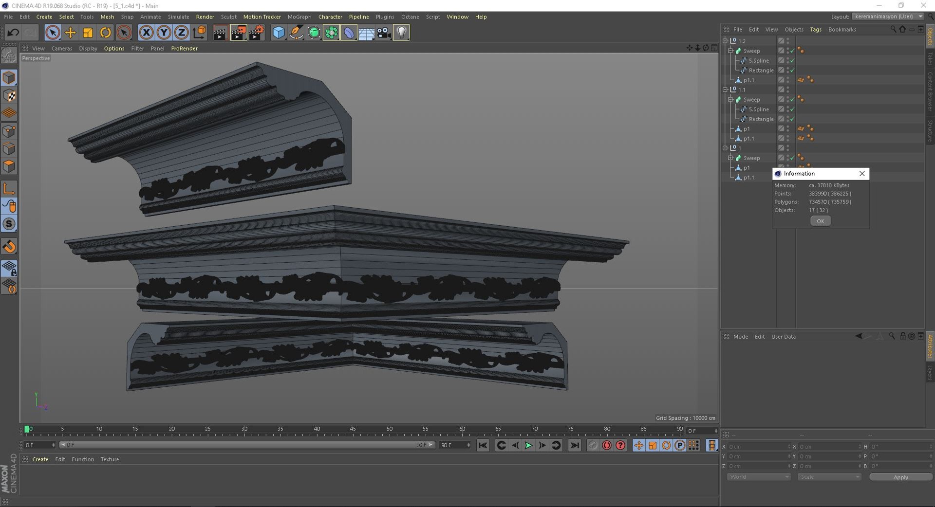 Patterned Cornices 3D Model - TurboSquid 1421156