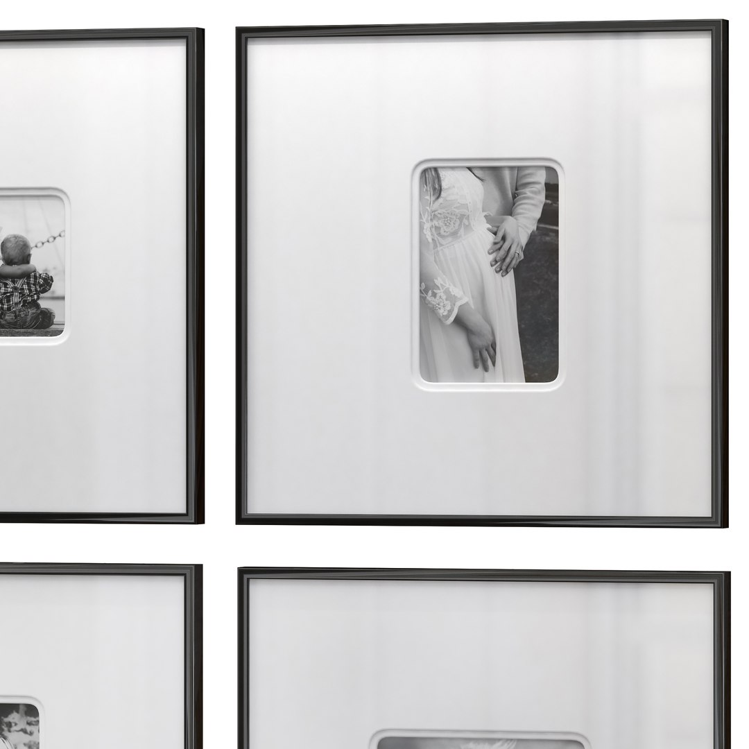 3D Wall Frames With Photos In Passe-partout - TurboSquid 2285977