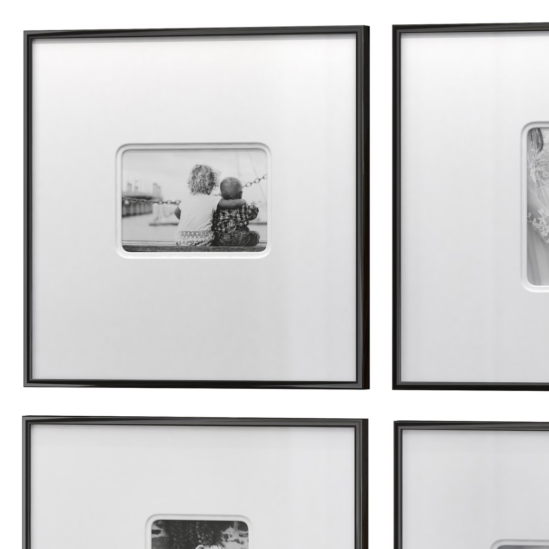 3D Wall Frames With Photos In Passe-partout - TurboSquid 2285977