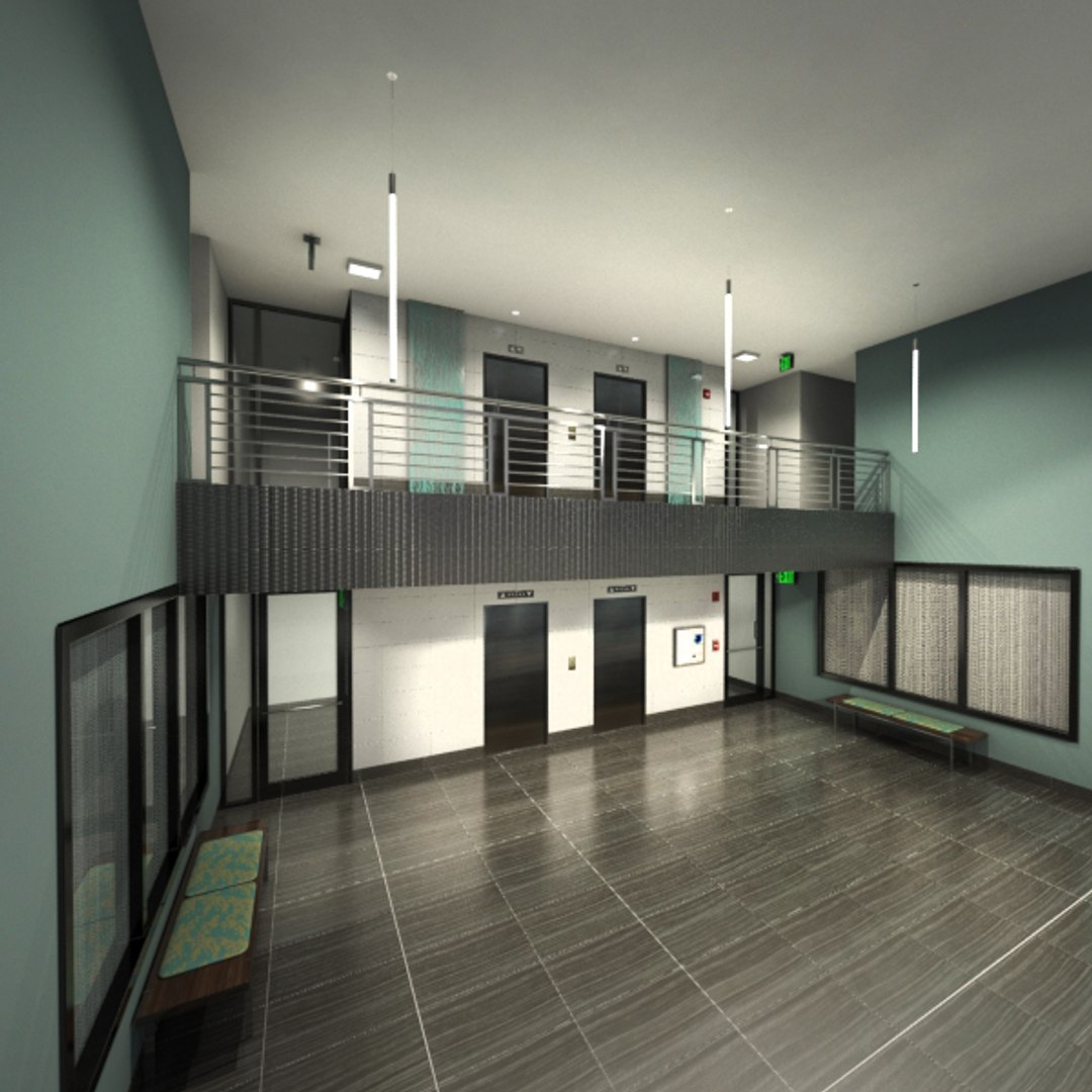 Lobby Entry Interior 3d Max