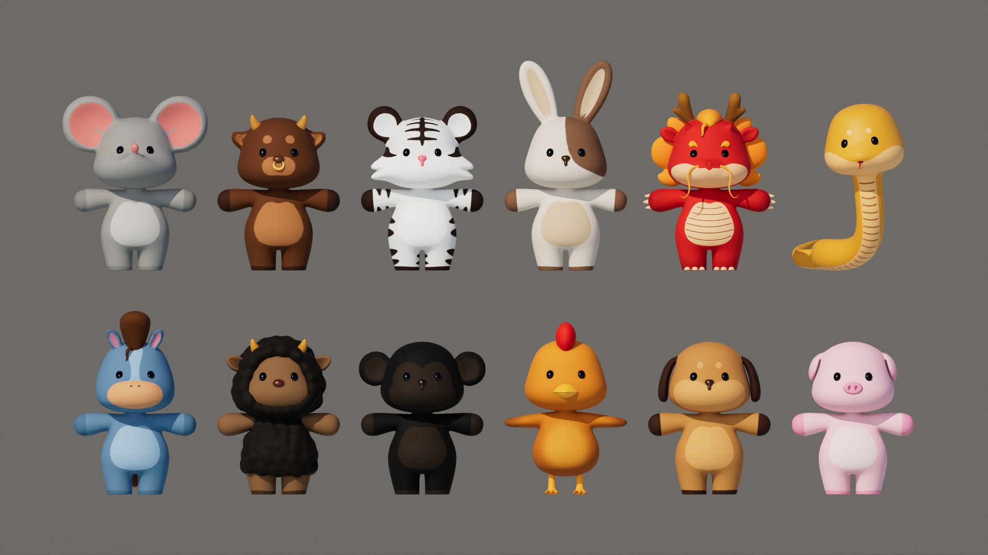 Rigged Cartoon Animals Collection Pack 3D - TurboSquid 2197610