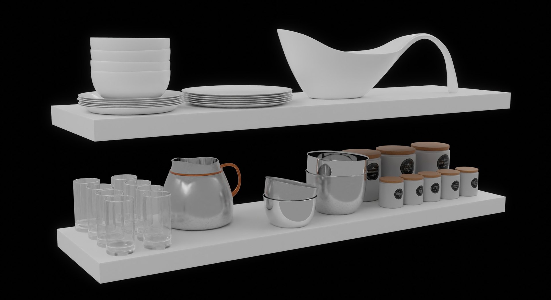 3D Kitchen Decoration Set Model - TurboSquid 2238836