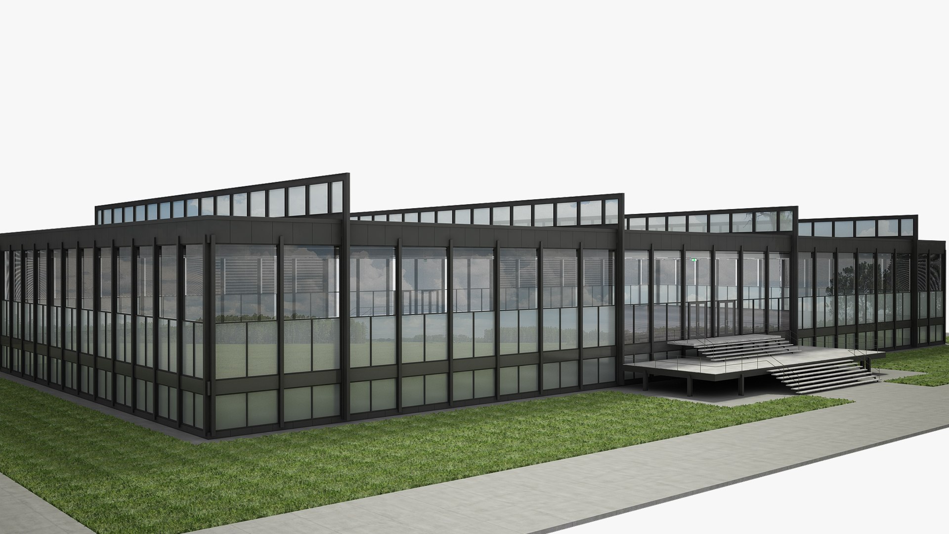 3D Modern Glass Office Building - TurboSquid 1432707