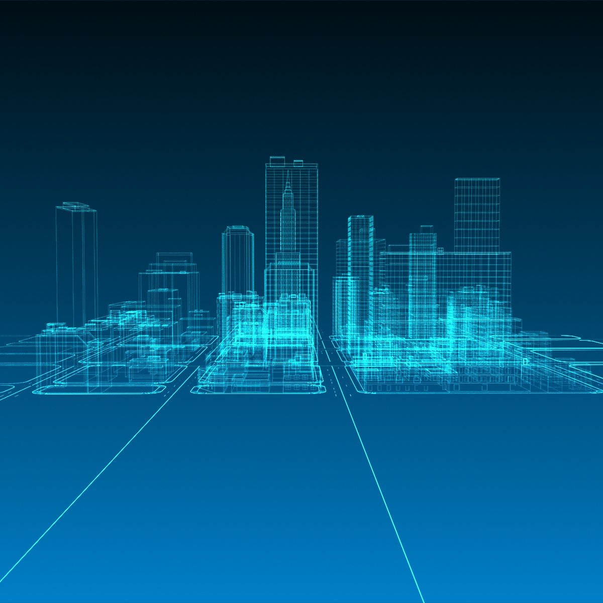 abstract wireframe cityscape 3d 3ds