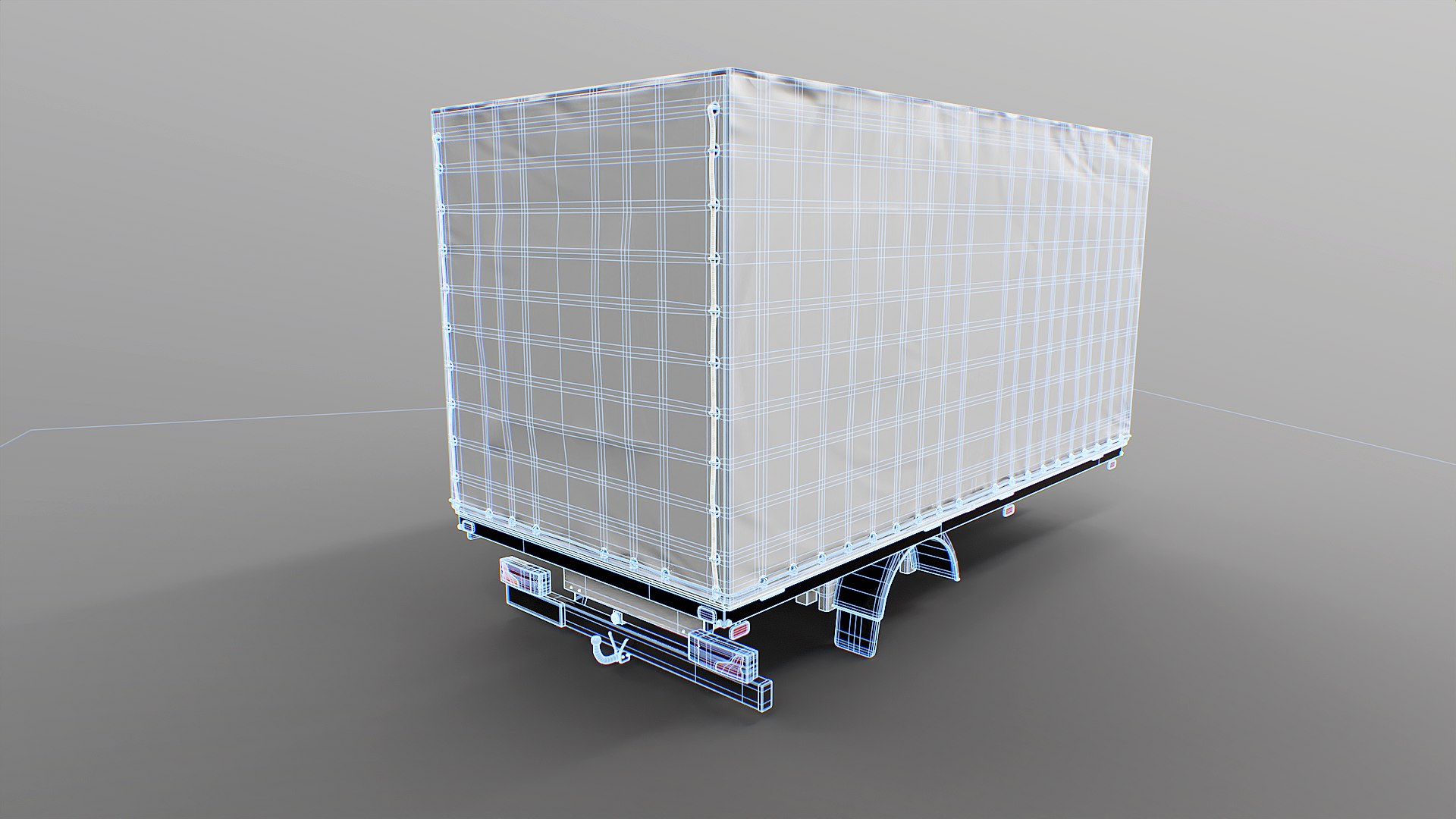 3D Curtain Side Tautliner Van Structure 3D Model PBR Textures ...