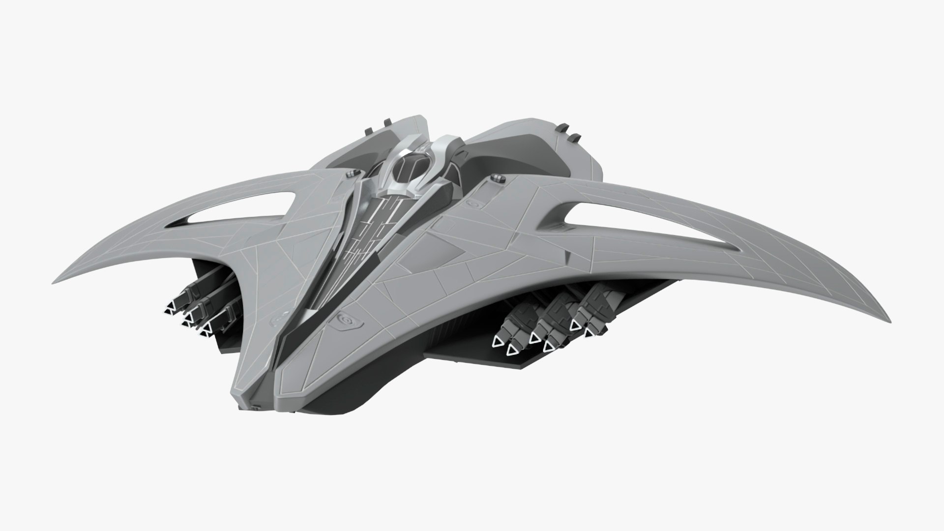 3D Futuristic Space Fighter Starship Gray - TurboSquid 2243520