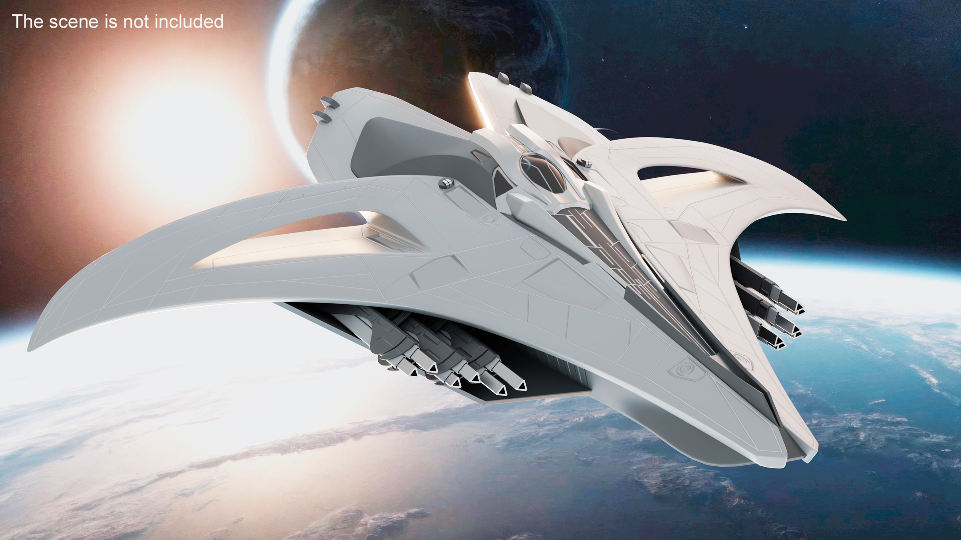 modelo 3d Nave espacial futurista de combate espacial Gris - TurboSquid 2243520