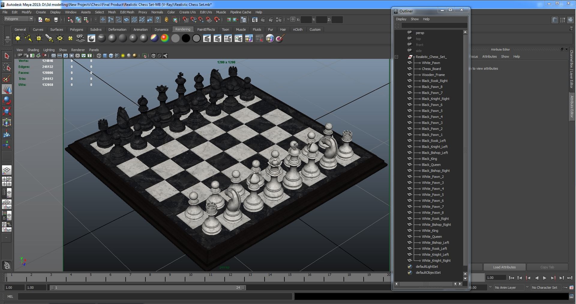Realistic Chess Set 3D Model - TurboSquid 1465046