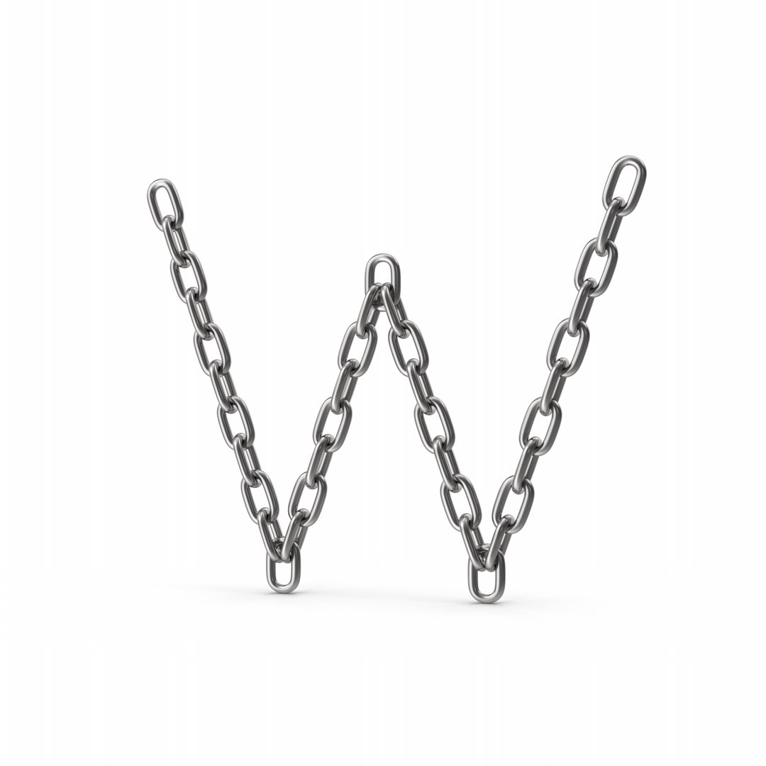 Chain Letter W 3D Model - TurboSquid 2024722