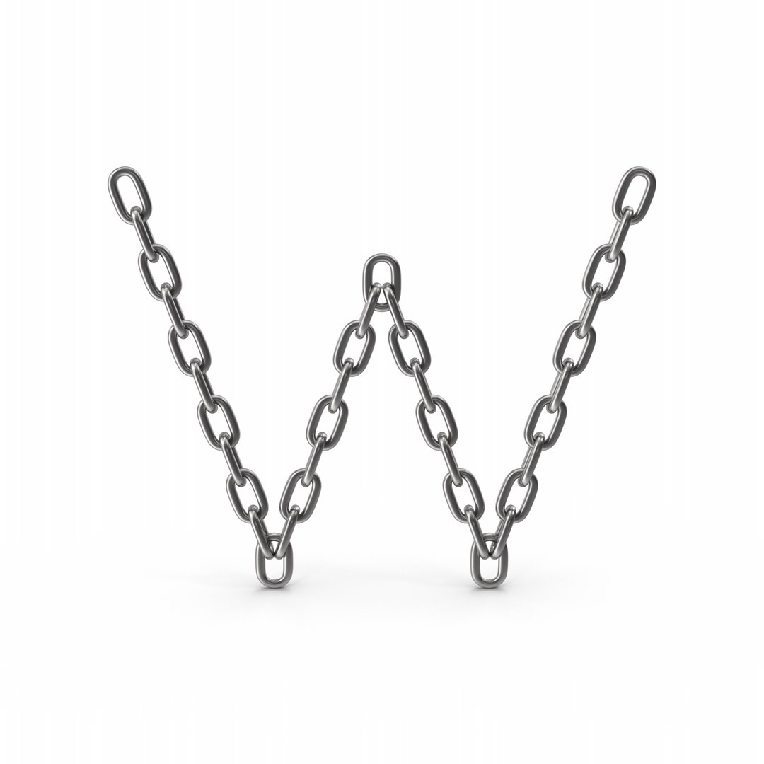 Chain Letter W 3D Model - TurboSquid 2024722