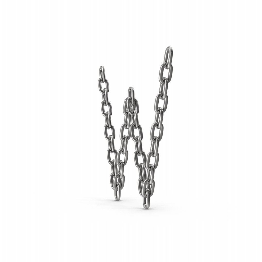 Chain Letter W 3D Model - TurboSquid 2024722