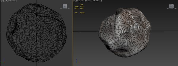 3d model meteor comet rock
