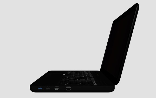 3d model laptop computer black