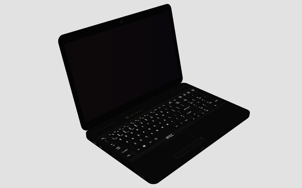 3d model laptop computer black