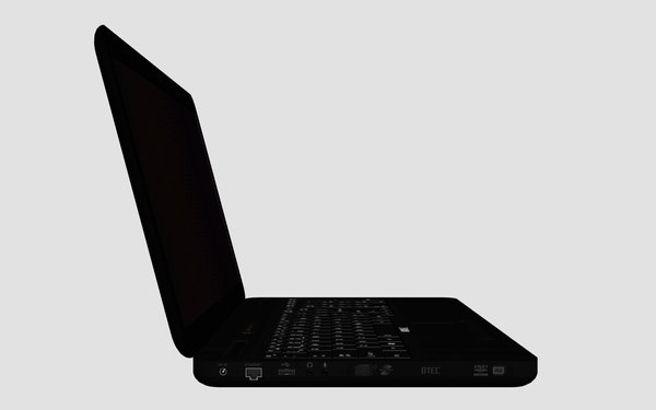 3d model laptop computer black