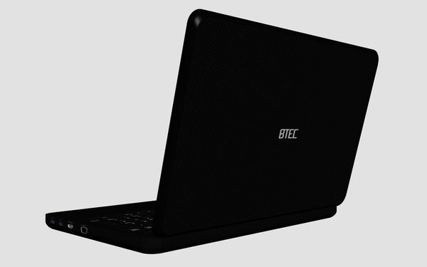 3d model laptop computer black