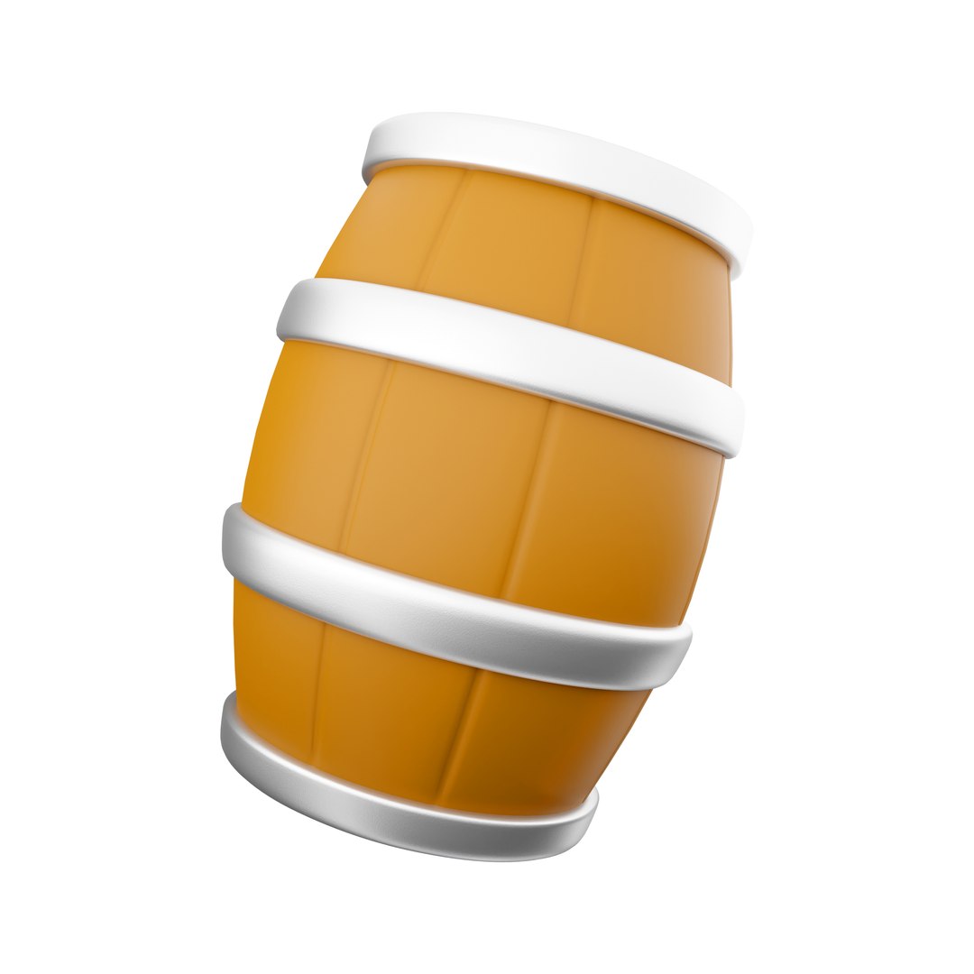 3D Model Wooden Keg Icon Barrel - TurboSquid 2074880
