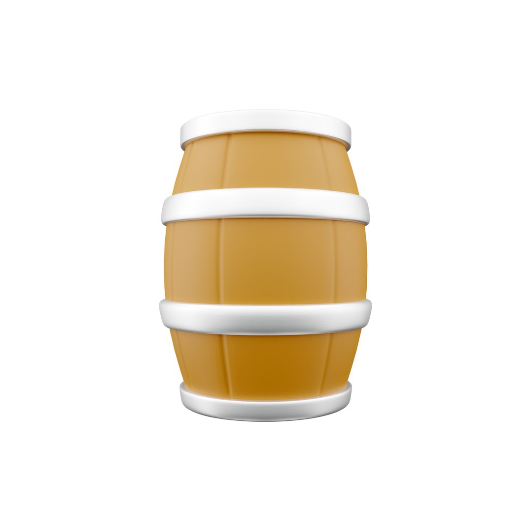 3D model 3d Wooden keg icon Barrel - TurboSquid 2074880