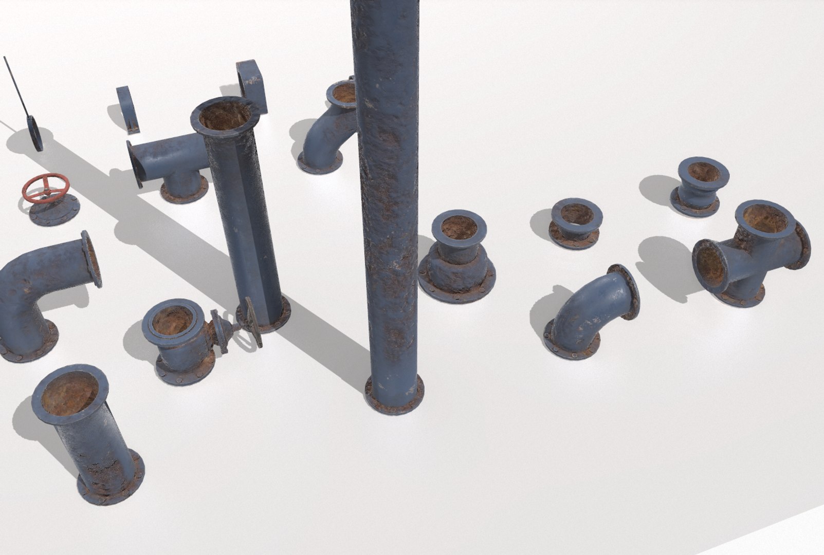 3D Pack Industrial Rusted Pipes - TurboSquid 1464383
