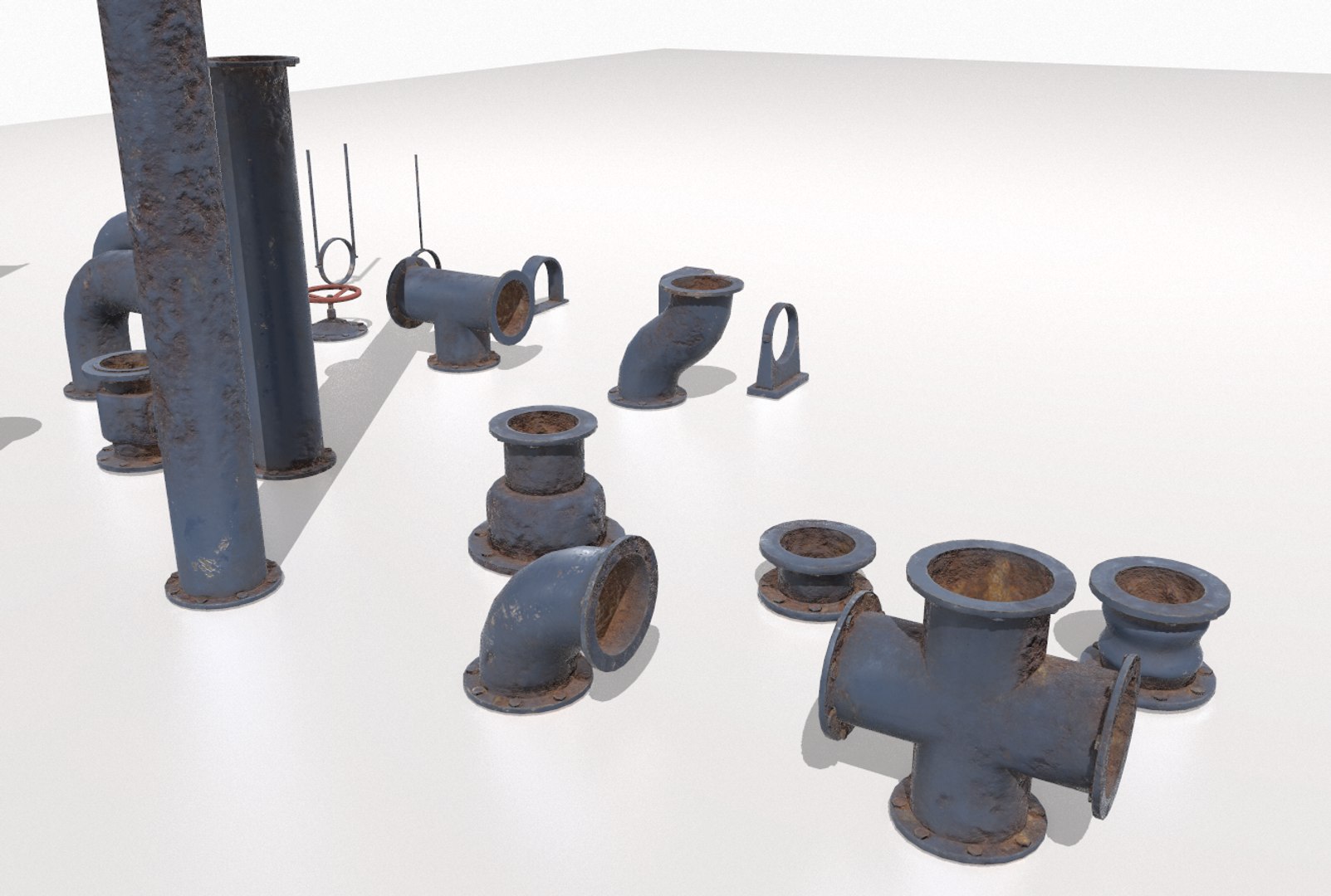3D Pack Industrial Rusted Pipes - TurboSquid 1464383