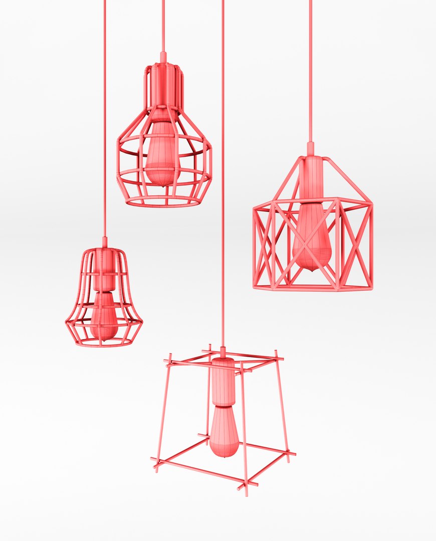 3D Cage Pendant Lights 1 - TurboSquid 2071213