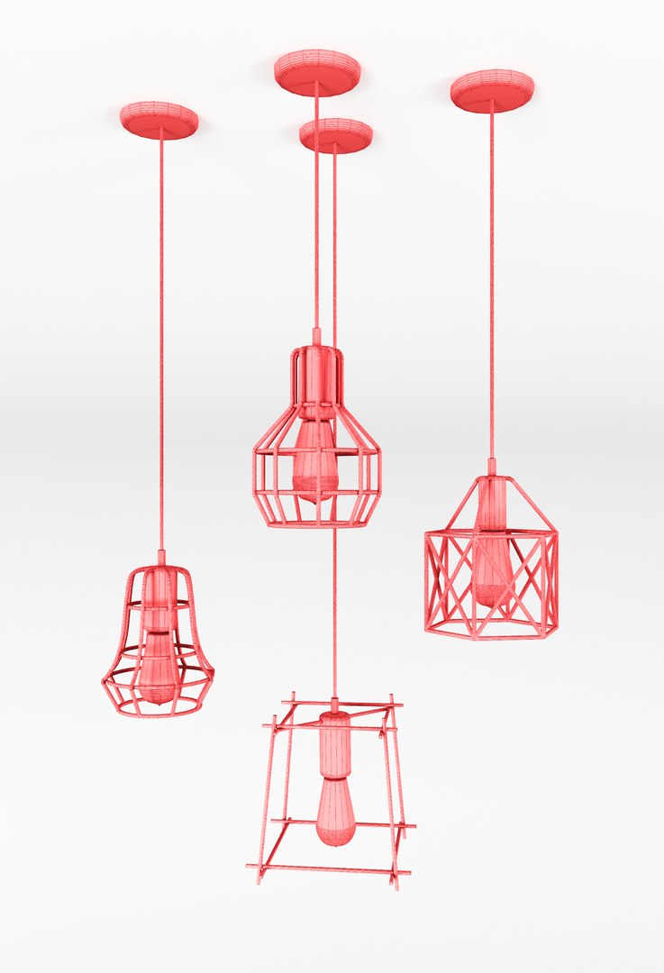 3D Cage Pendant Lights 1 - TurboSquid 2071213