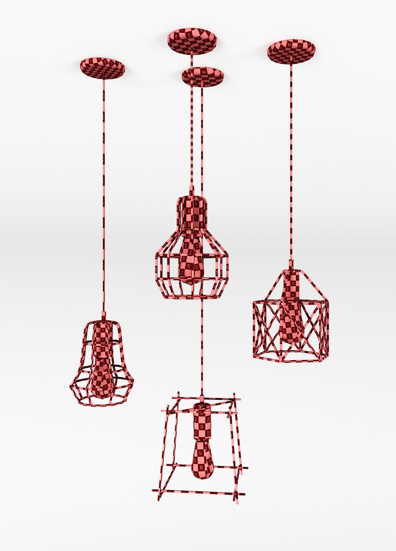3D Cage Pendant Lights 1 - TurboSquid 2071213