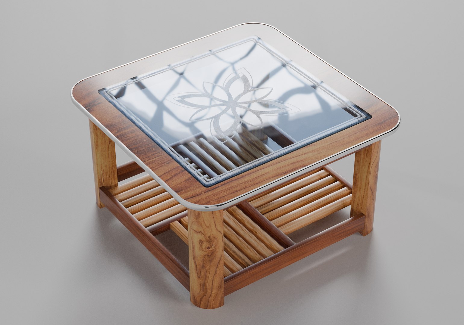 Wooden Glass Table 3D Model - TurboSquid 2276608
